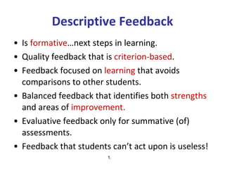 Descriptive Feedback & Sound Grading | PPT