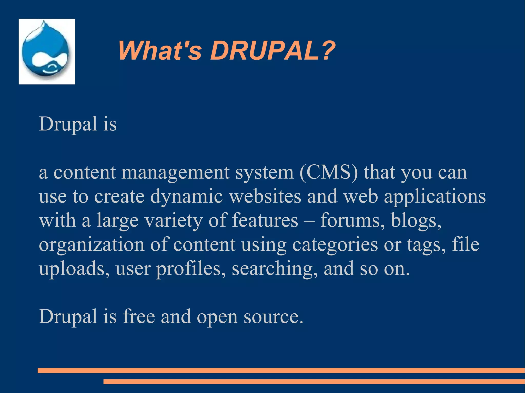 Some info on Drupal content management system | PPT