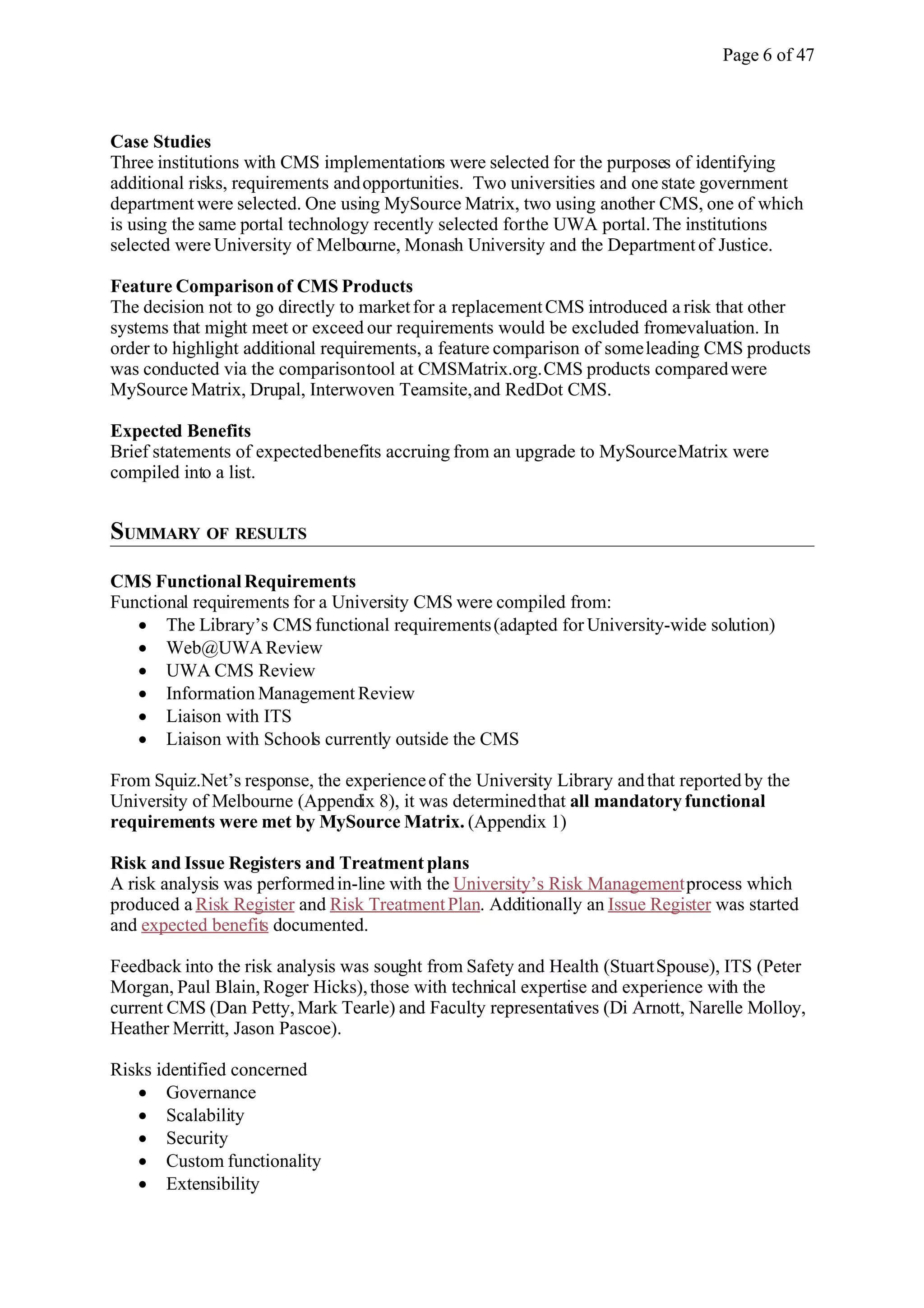 Cms Evaluation Recommendation Report V0.3 | DOC