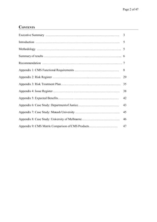 Cms Evaluation Recommendation Report V0.3 | PDF