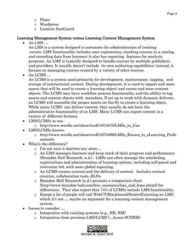 Notes on CMS, LMS & LCMS | DOCX