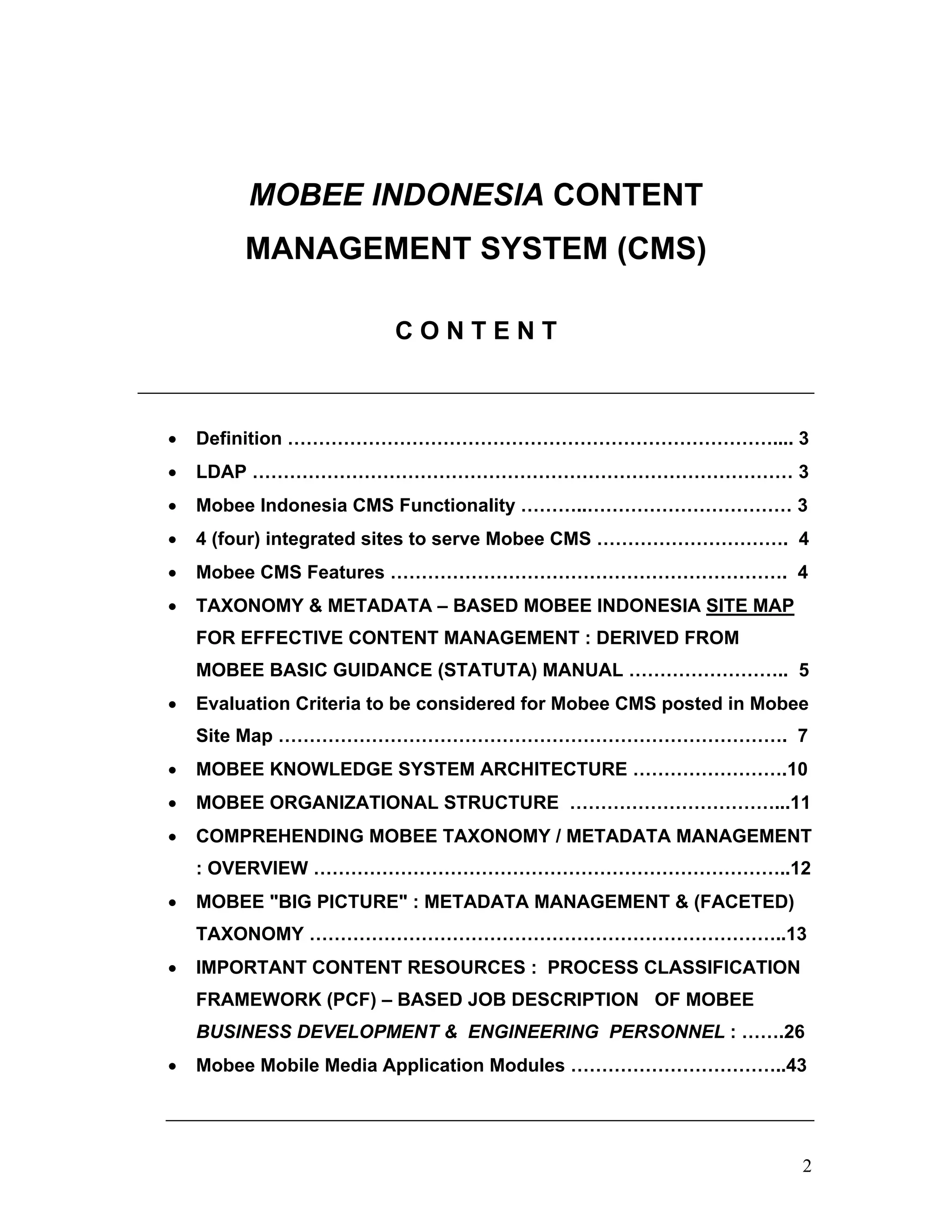 MOBEE CONTENT MANAGEMENT SYSTEM | PPT