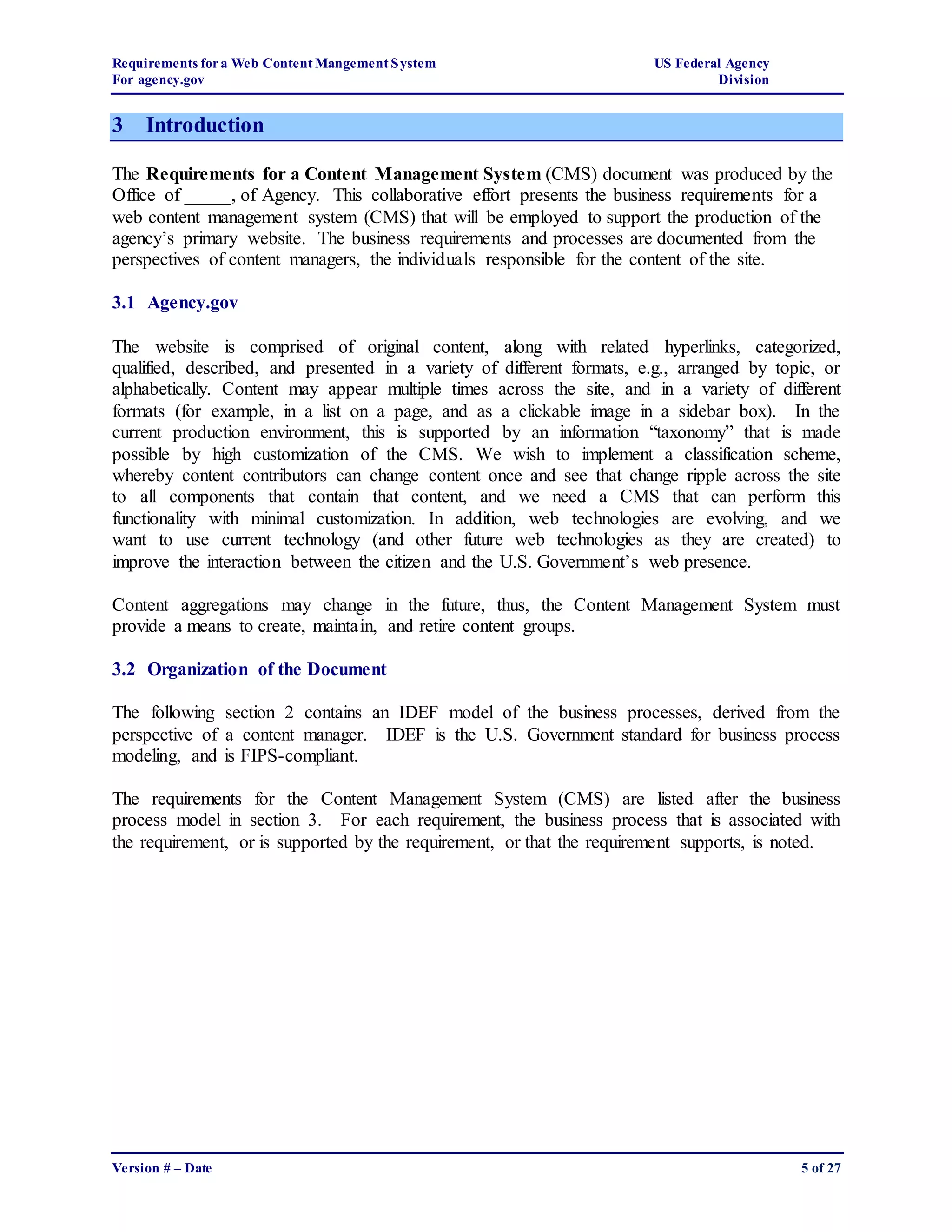 Cms requirements-for-sow | DOCX | Web Design and HTML | Internet