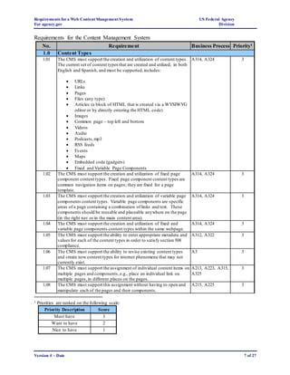 Cms requirements-for-sow | DOCX | Web Design and HTML | Internet