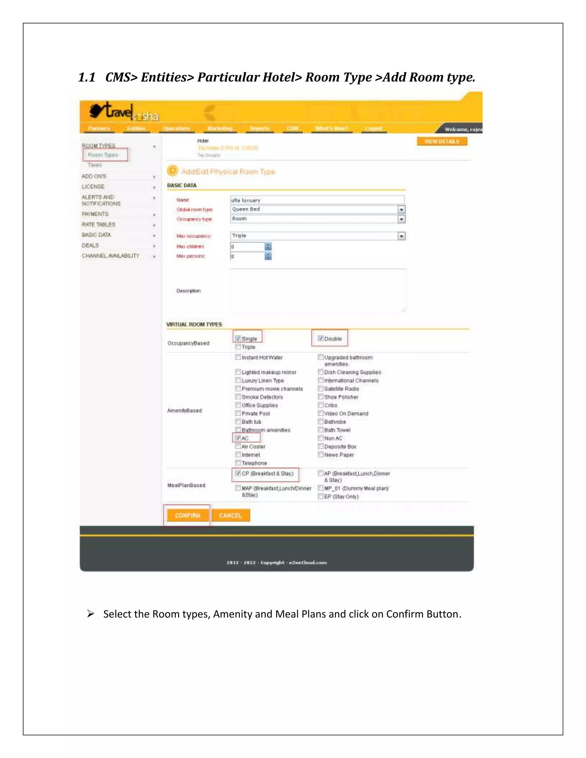 CMS - Room Type & Rate Table | PDF