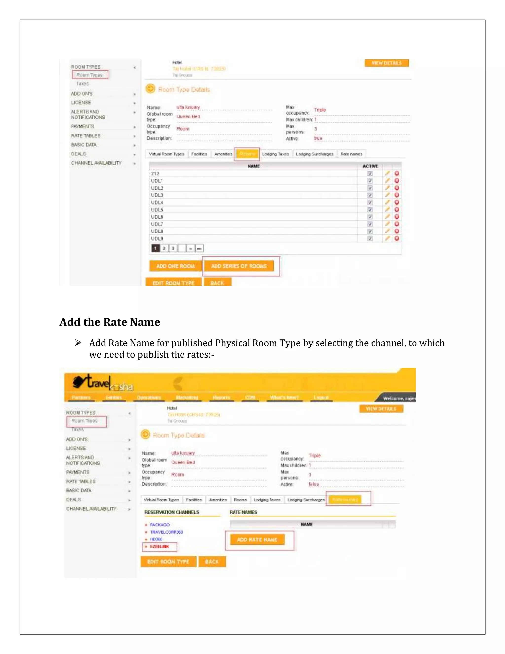 CMS - Room Type & Rate Table | PDF