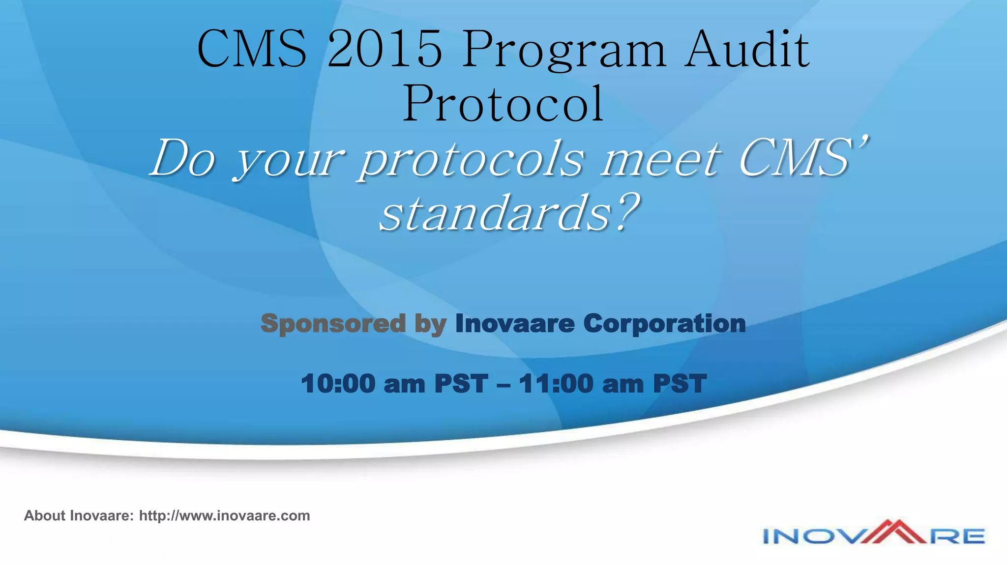 CMS 2015 Program Audit Protocol | PPT