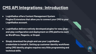 Cms api integrations list-LoginRadius | PPT