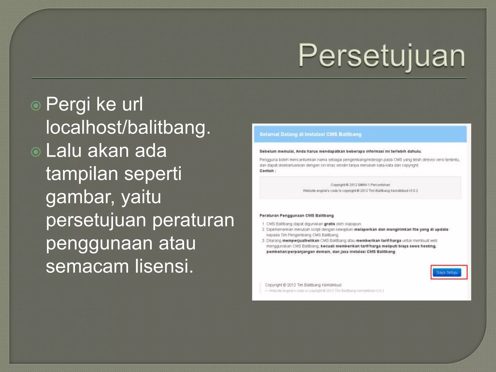 Tutorial Pemasangan CMS Balitbang pada Local Host XAMPP | PPTX