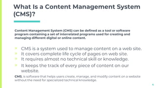 Content Management System(CMS) & Basic WordPress | PPTX