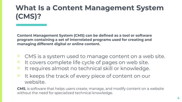 Content Management System(CMS) & Basic WordPress | PPTX