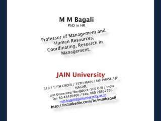 MM Bagali /..... Developing a B-School, an example of JAIN University ...