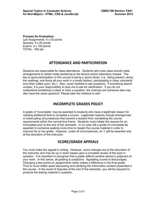 CMSC198 summer2012 syllabus | DOC | Web Development | Internet