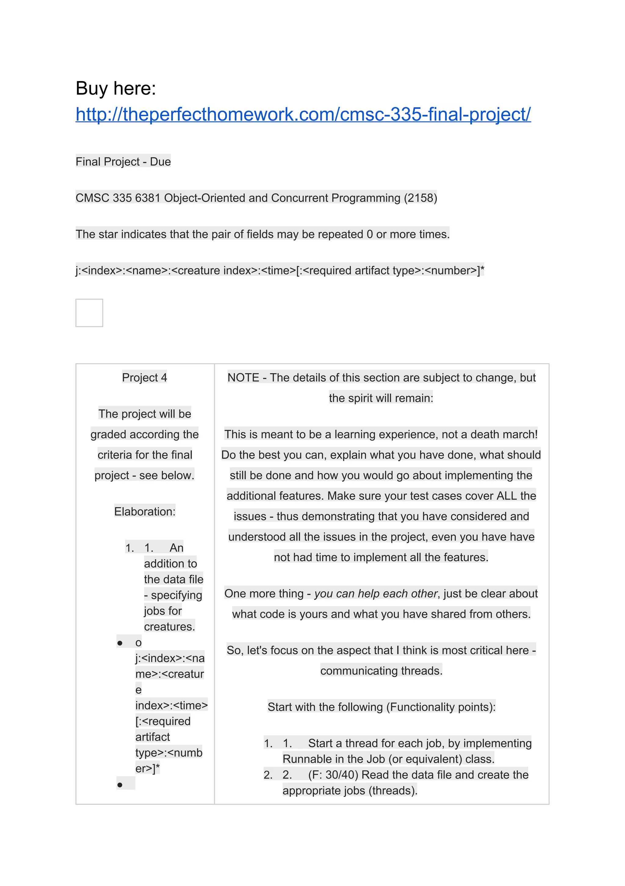 CMSC 335 FINAL PROJECT | PDF