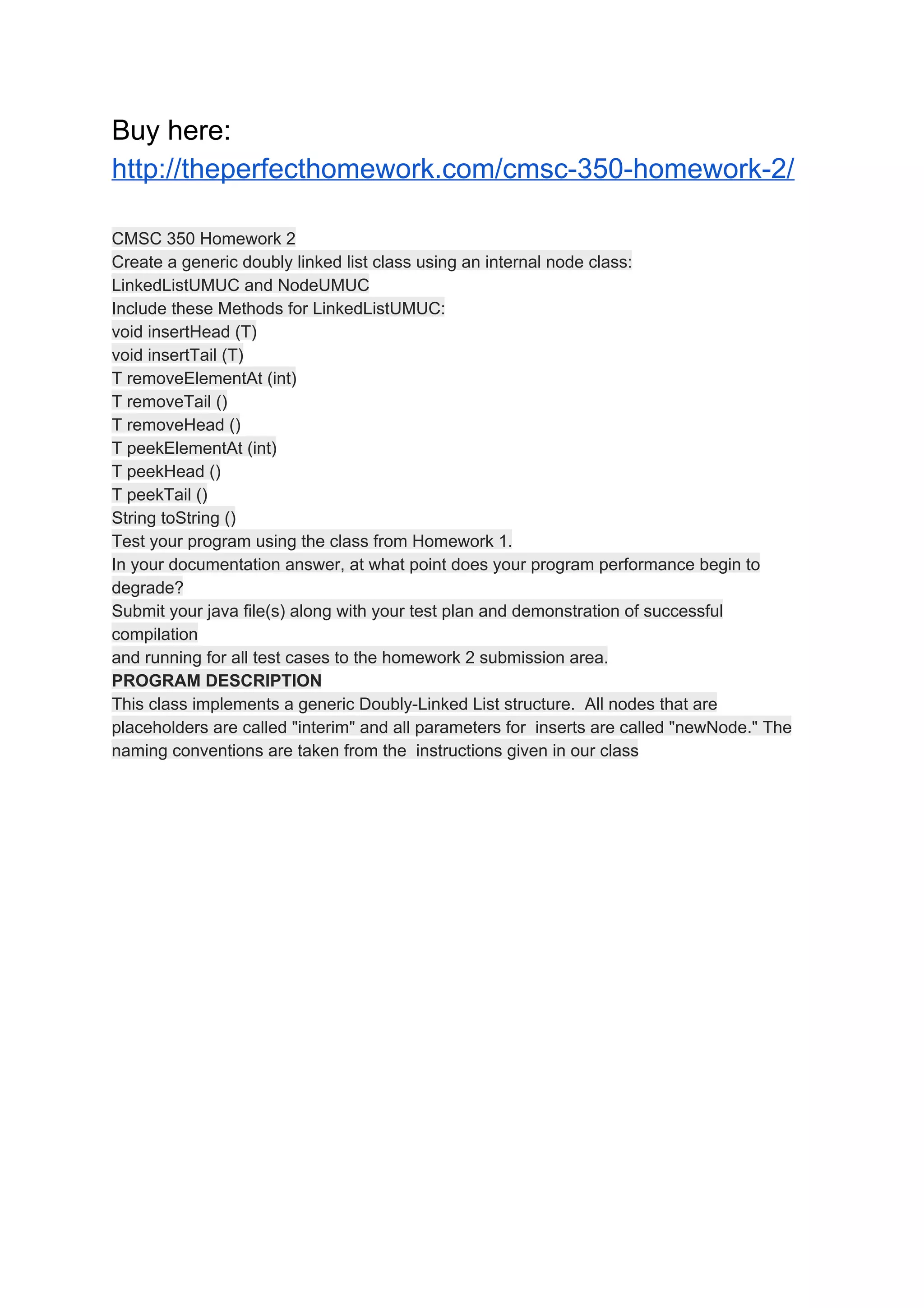 CMSC 350 HOMEWORK 2 | PDF