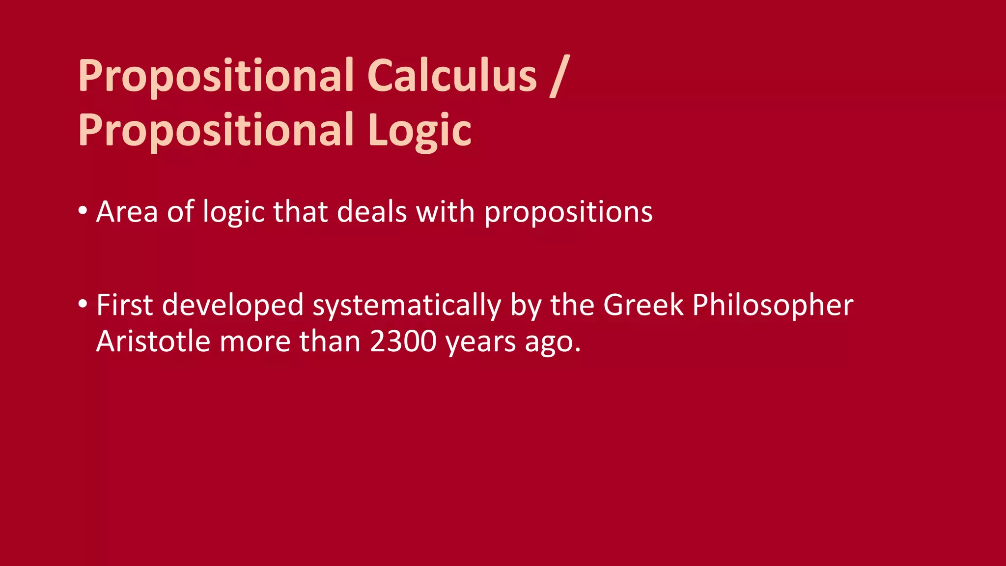 CMSC 56 | Lecture 1: Propositional Logic | PPTX