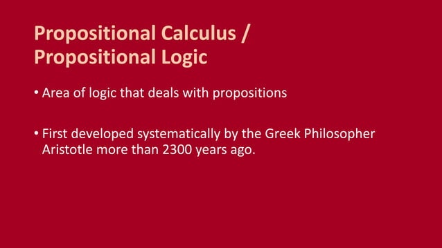 CMSC 56 | Lecture 1: Propositional Logic | PPTX