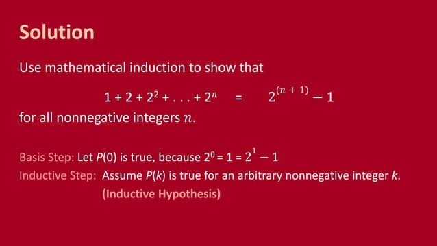CMSC 56 | Lecture 11: Mathematical Induction | PPT