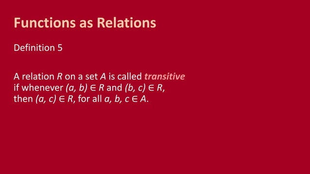 CMSC 56 | Lecture 13: Relations and their Properties | PPTX | Physics | Science