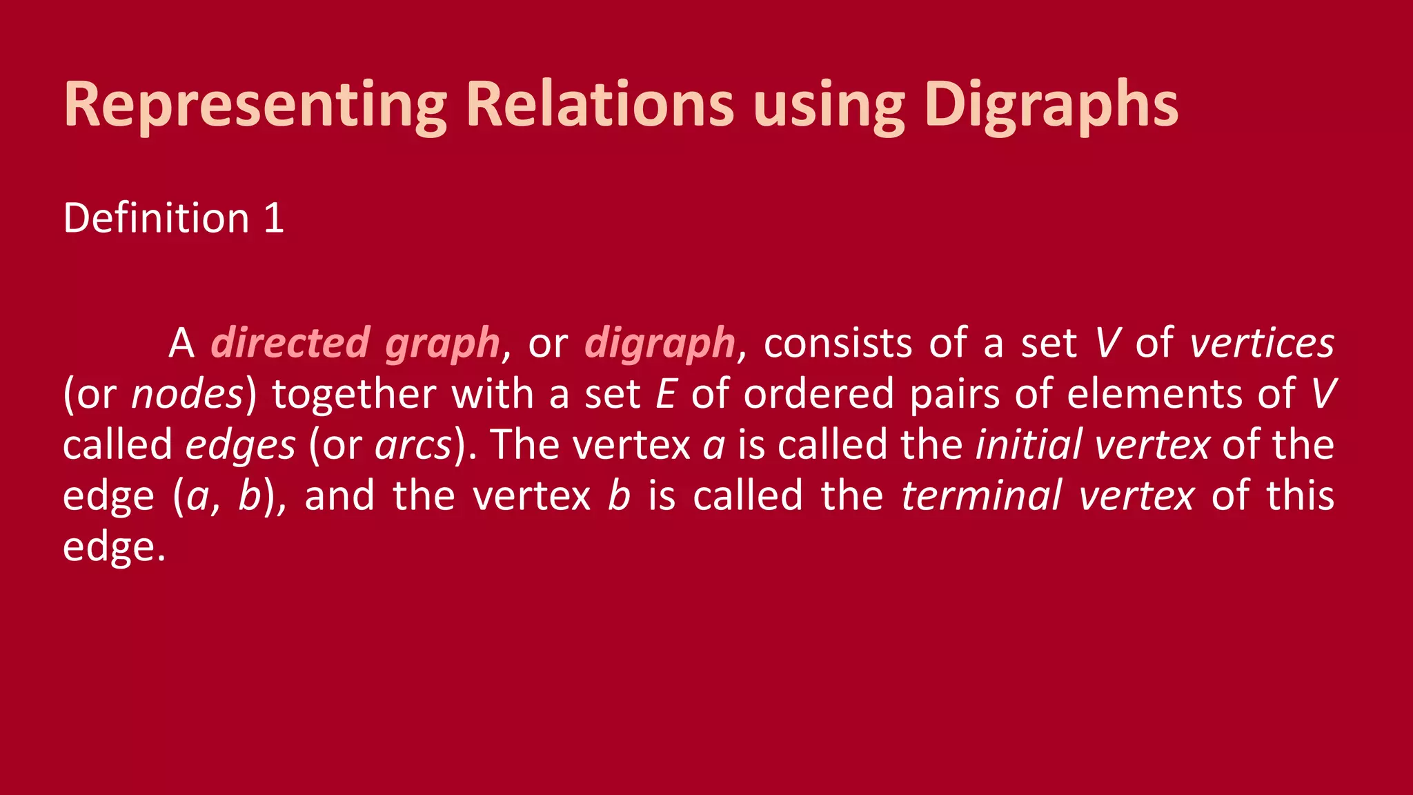 CMSC 56 | Lecture 14: Representing Relations | PPTX