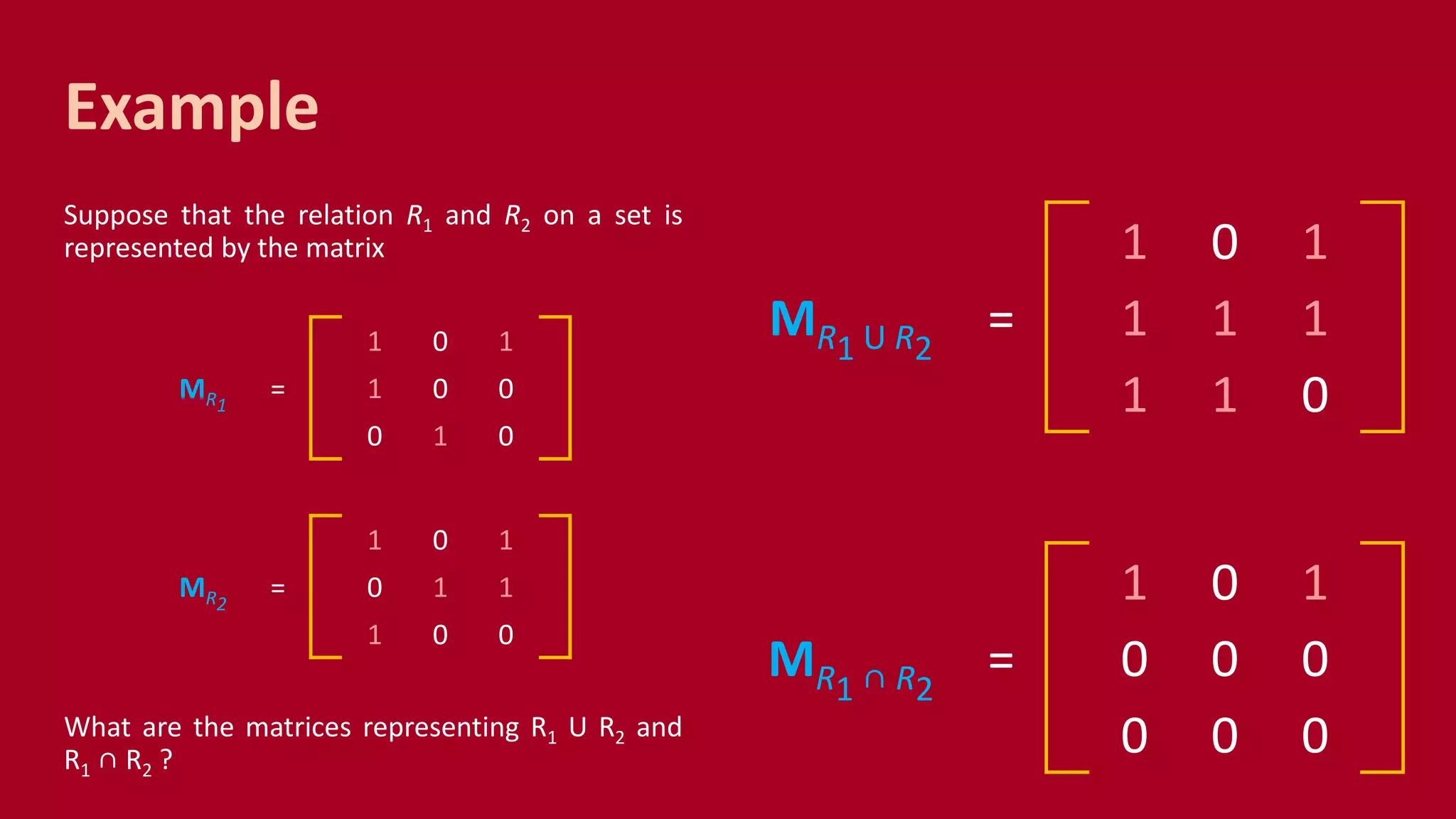 CMSC 56 | Lecture 14: Representing Relations | PPTX