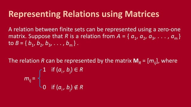 CMSC 56 | Lecture 14: Representing Relations | PPTX