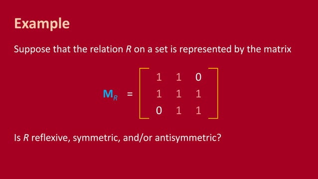 CMSC 56 | Lecture 14: Representing Relations | PPTX