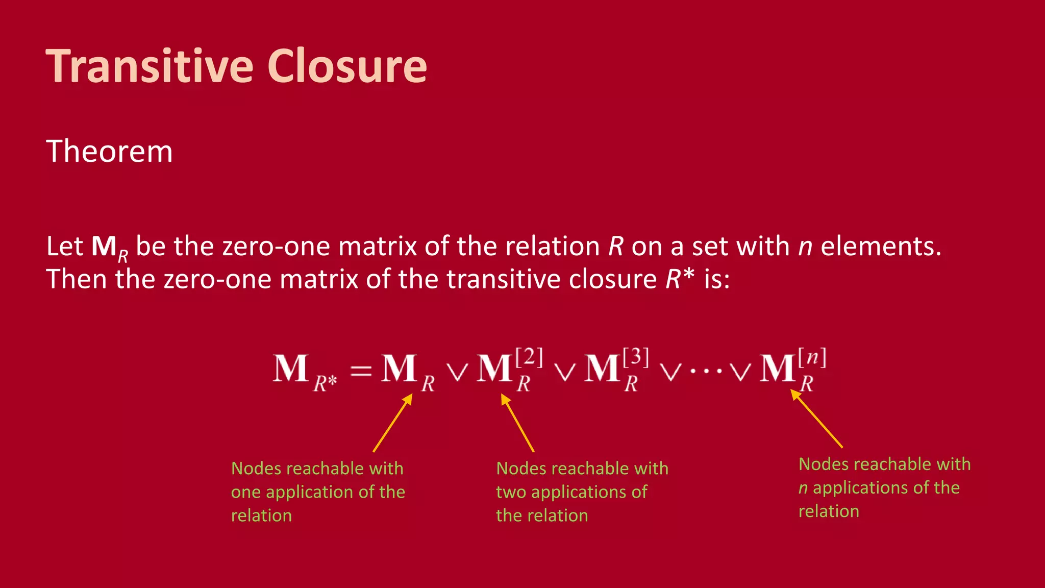 CMSC 56 | Lecture 15: Closures of Relations | PPTX
