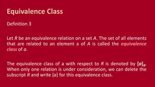 CMSC 56 | Lecture 16: Equivalence of Relations & Partial Ordering | PPTX