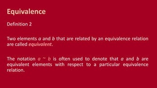 CMSC 56 | Lecture 16: Equivalence of Relations & Partial Ordering | PPTX