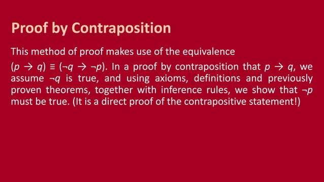 CMSC 56 | Lecture 5: Proofs Methods and Strategy | PPT CMSC 56 | Lecture 5: Proofs Methods and Strategy | PPT