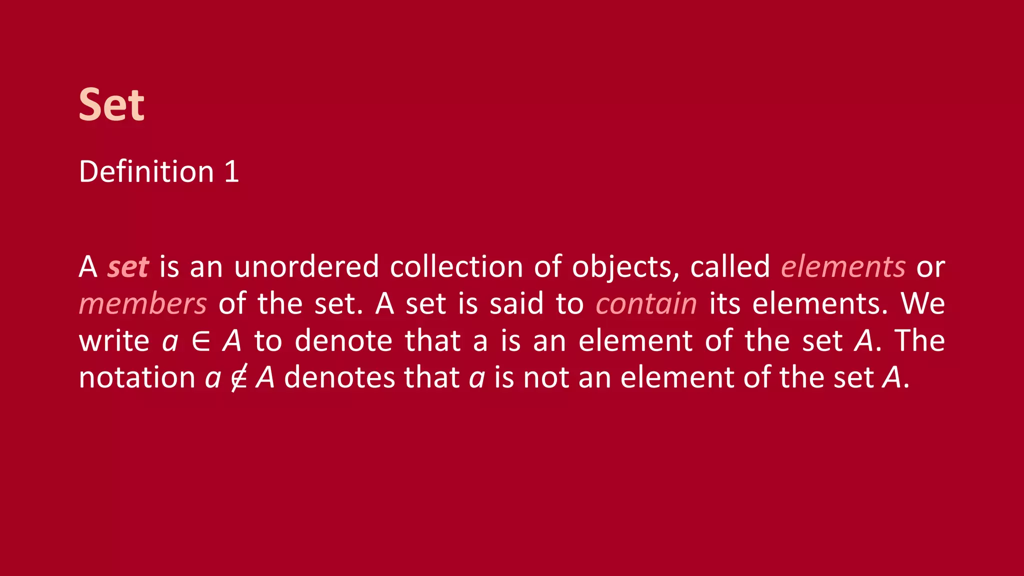 CMSC 56 | Lecture 6: Sets & Set Operations | PPT