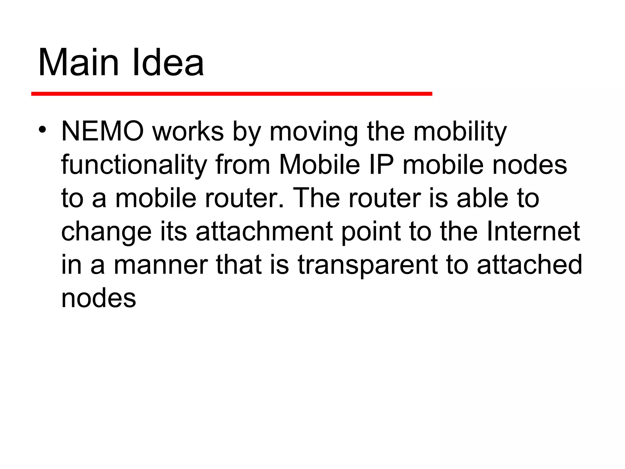 Network mobility (NEMO) | PPT
