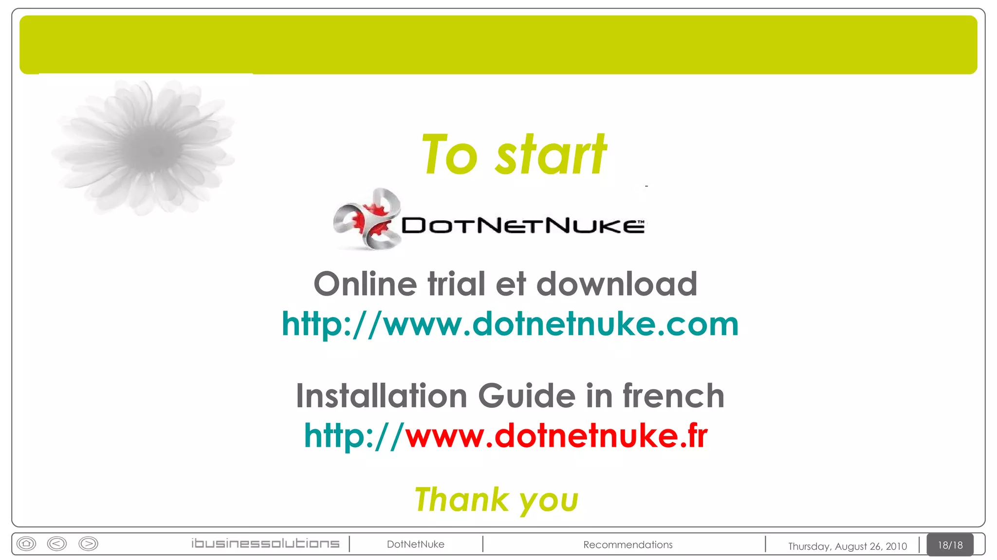 DotNetNuke CMS: benefits for web professionals | PPT