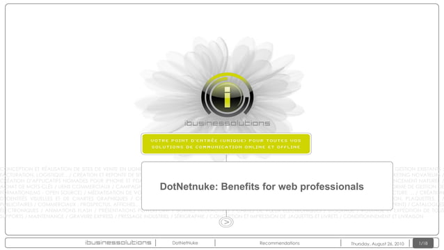 DotNetNuke CMS: benefits for web professionals | PPT