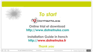 DotNetNuke CMS: benefits for web professionals | PPT