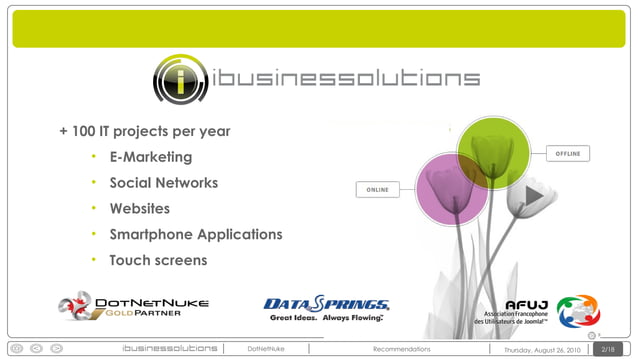 DotNetNuke CMS: benefits for web professionals | PPT