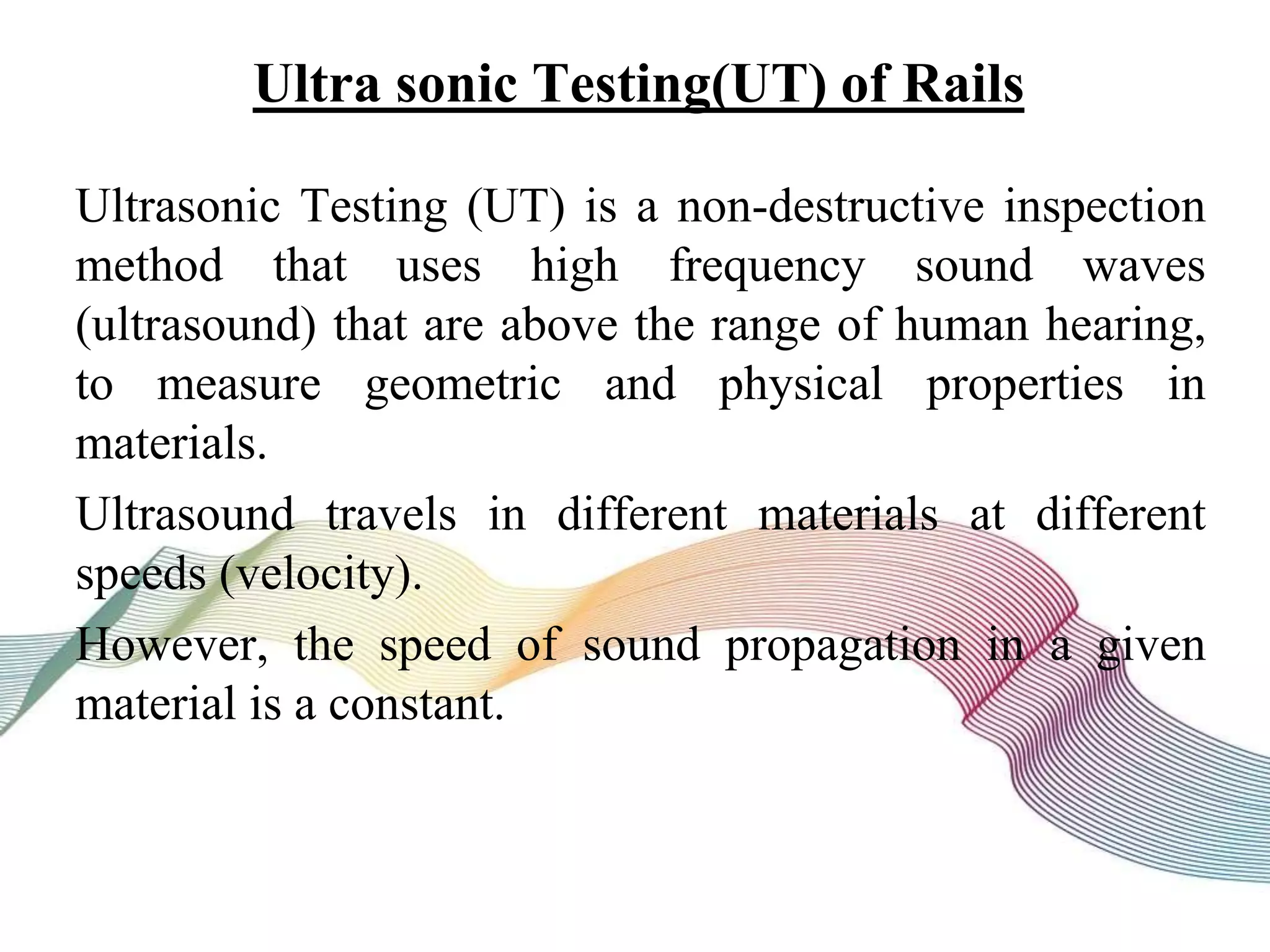 NONDESTRUCTIVE TESTING FOR RAILWAYS | PPTX
