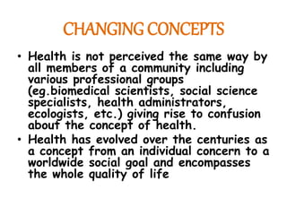 Changing Concepts Of Health | PPTX