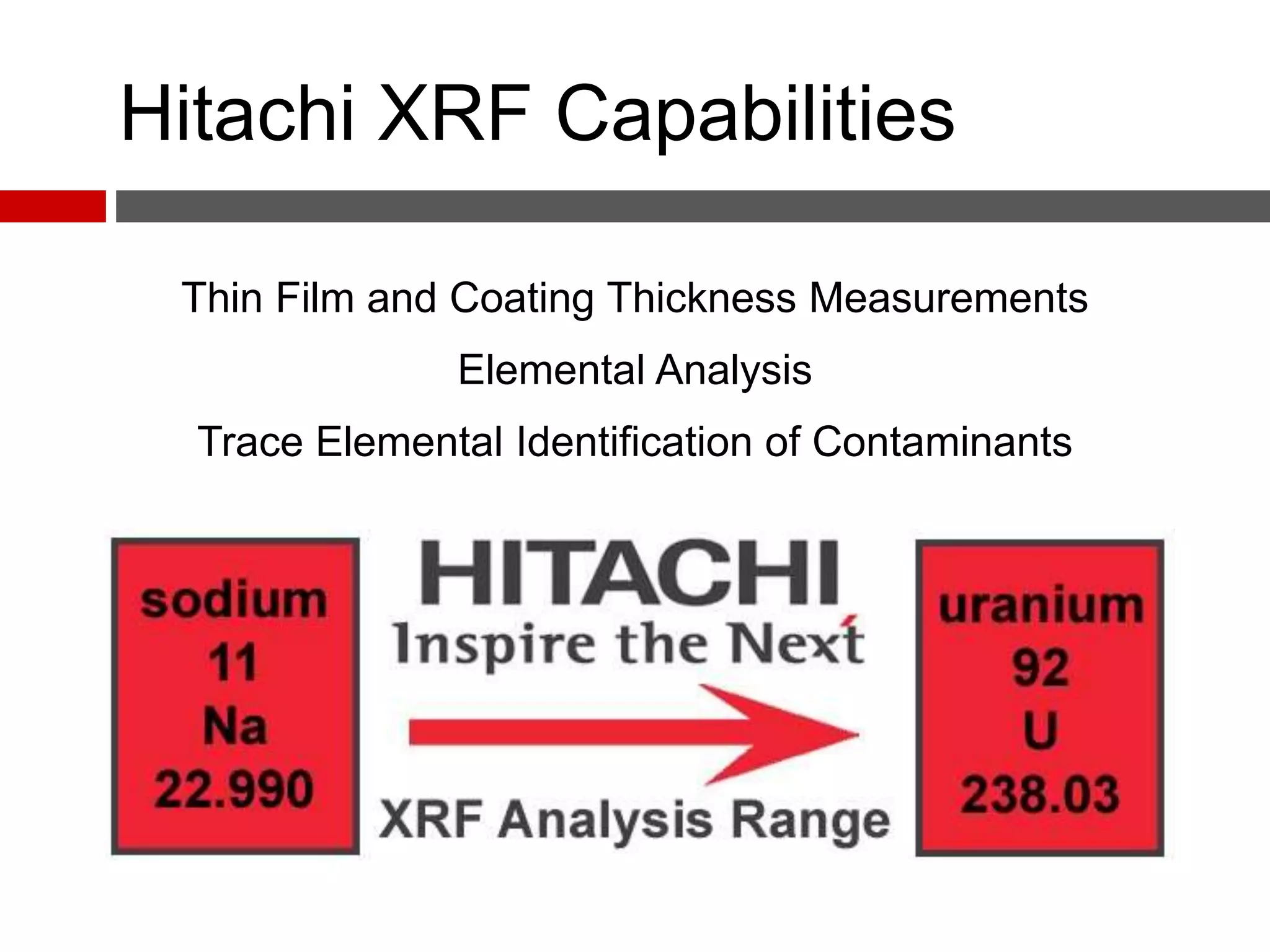 Hitachi XRF for Electronics Quality Control | PPTX