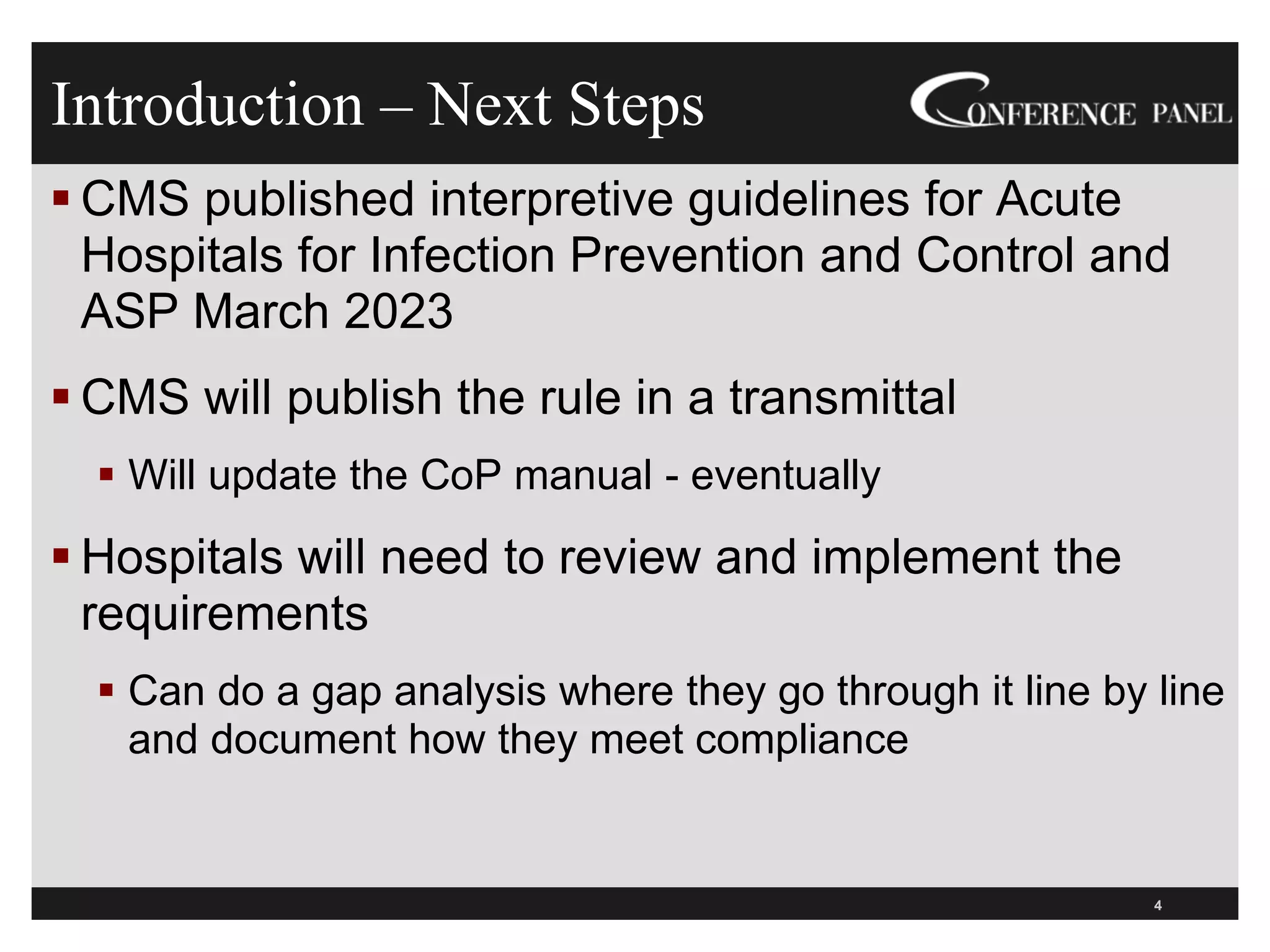 Compliance Requirements under CMS Hospital Improvement FINAL Rules | PPT
