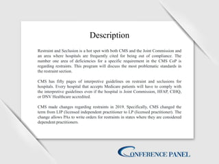 Best Practices for Managing Hospital Restraint and Seclusion under CMS ...