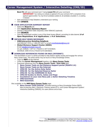 Cmsid quick startcommandrole29oct09 | PDF
