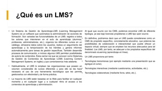 Conoce más sobre CMS, LMS y LCMS | PPTX