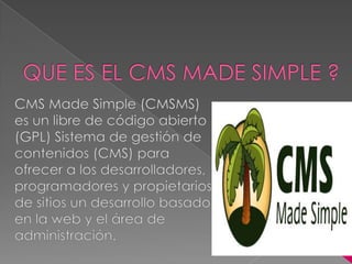 Cms made simple | PPTX