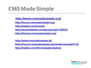 CMS Made Simple workshop | PDF