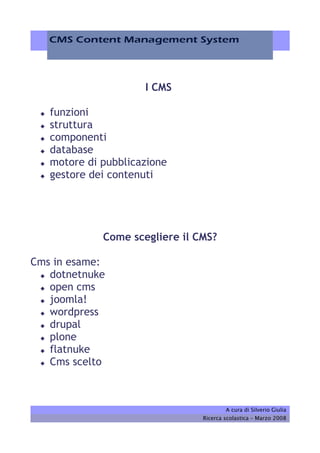 Cms, Content Management System. Sistema di gestione dei contenuti | PDF | Computing | Technology ...