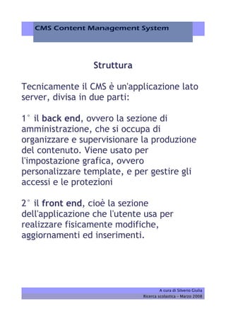 Cms, Content Management System. Sistema di gestione dei contenuti | PDF | Computing | Technology ...