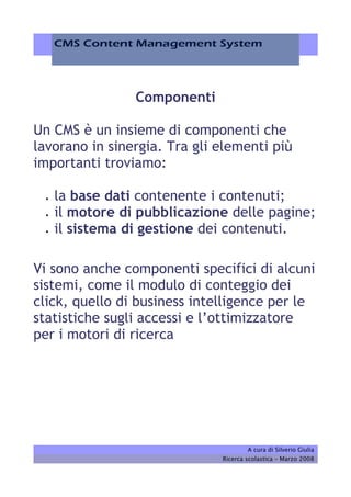 Cms, Content Management System. Sistema di gestione dei contenuti | PPT