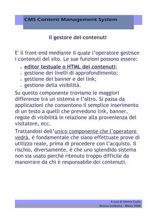 Cms, Content Management System. Sistema di gestione dei contenuti | PDF | Computing | Technology ...